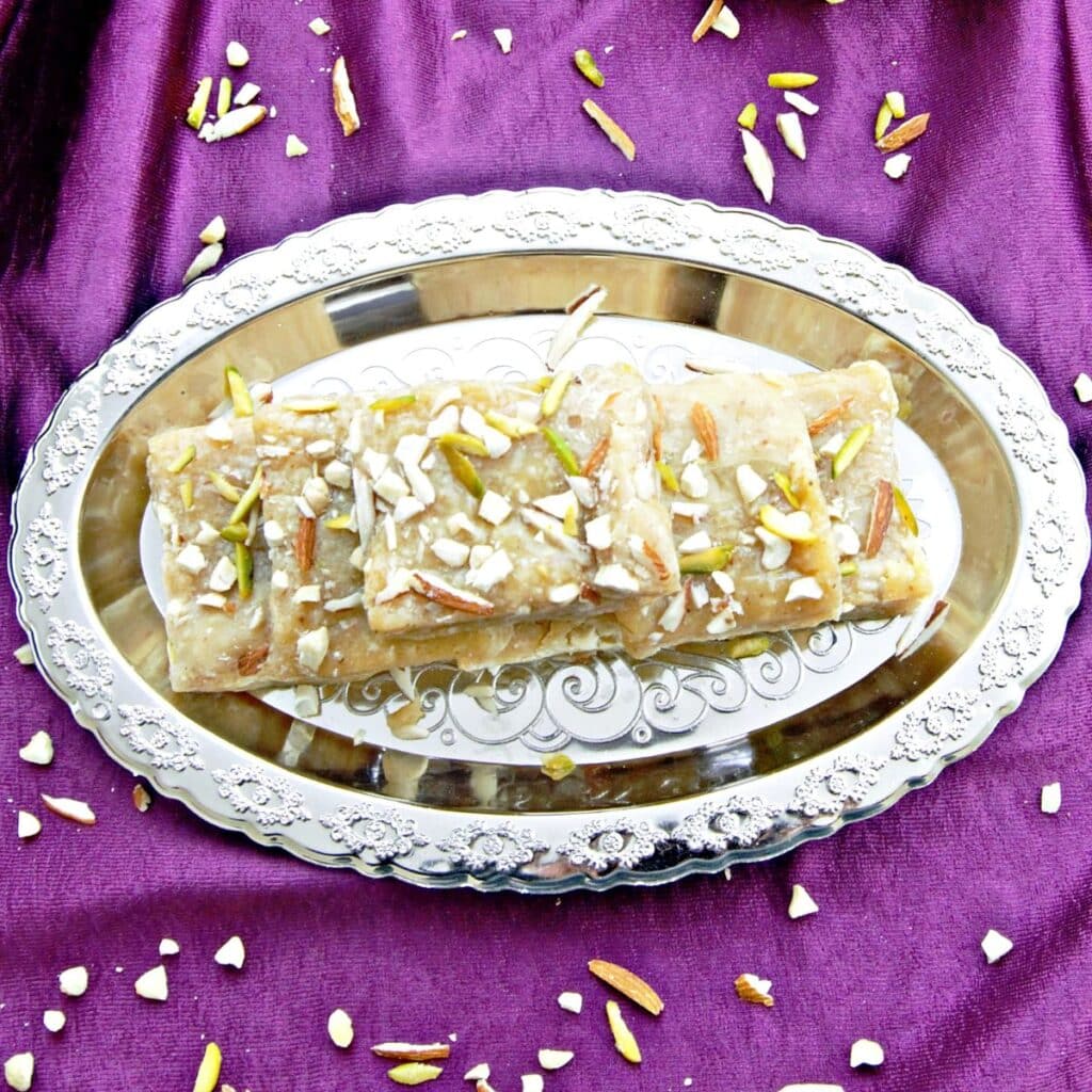 7 Cup Burfi Recipe (Seven Cup Cake) - Flavours Treat