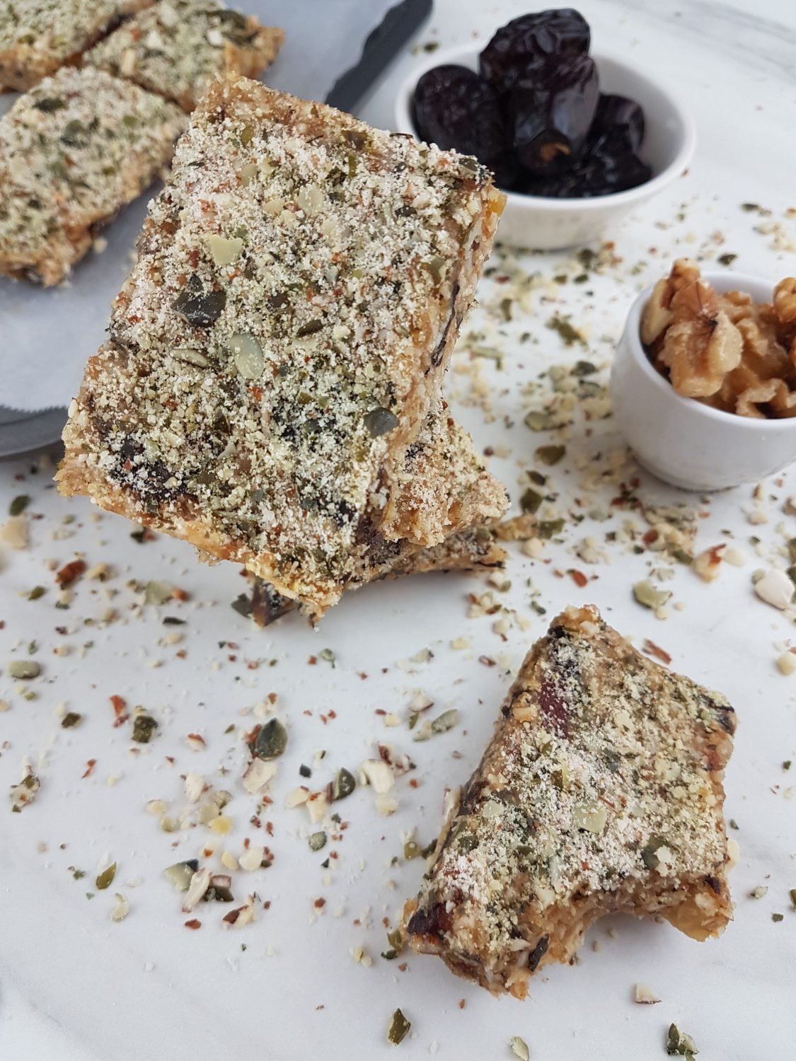 Healthy Date Bars (Vegan & No Bake recipe + Video) - Flavours Treat