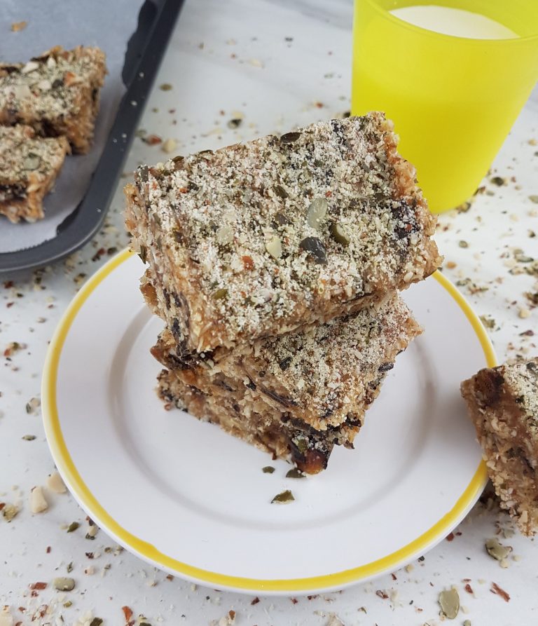 Healthy Date Bars (Vegan & No Bake recipe + Video) - Flavours Treat