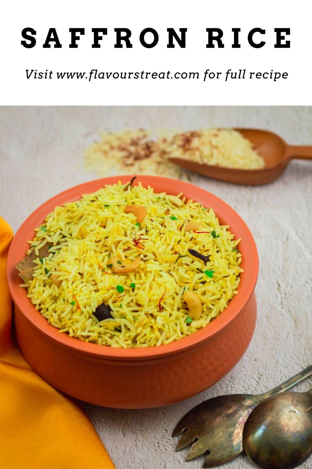 Easy Yellow Saffron Rice Recipe - Flavours Treat