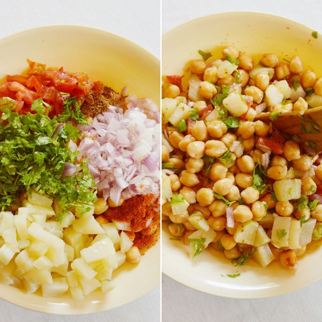 Chana Chaat Recipe (White Chickpea Chaat) - Flavours Treat