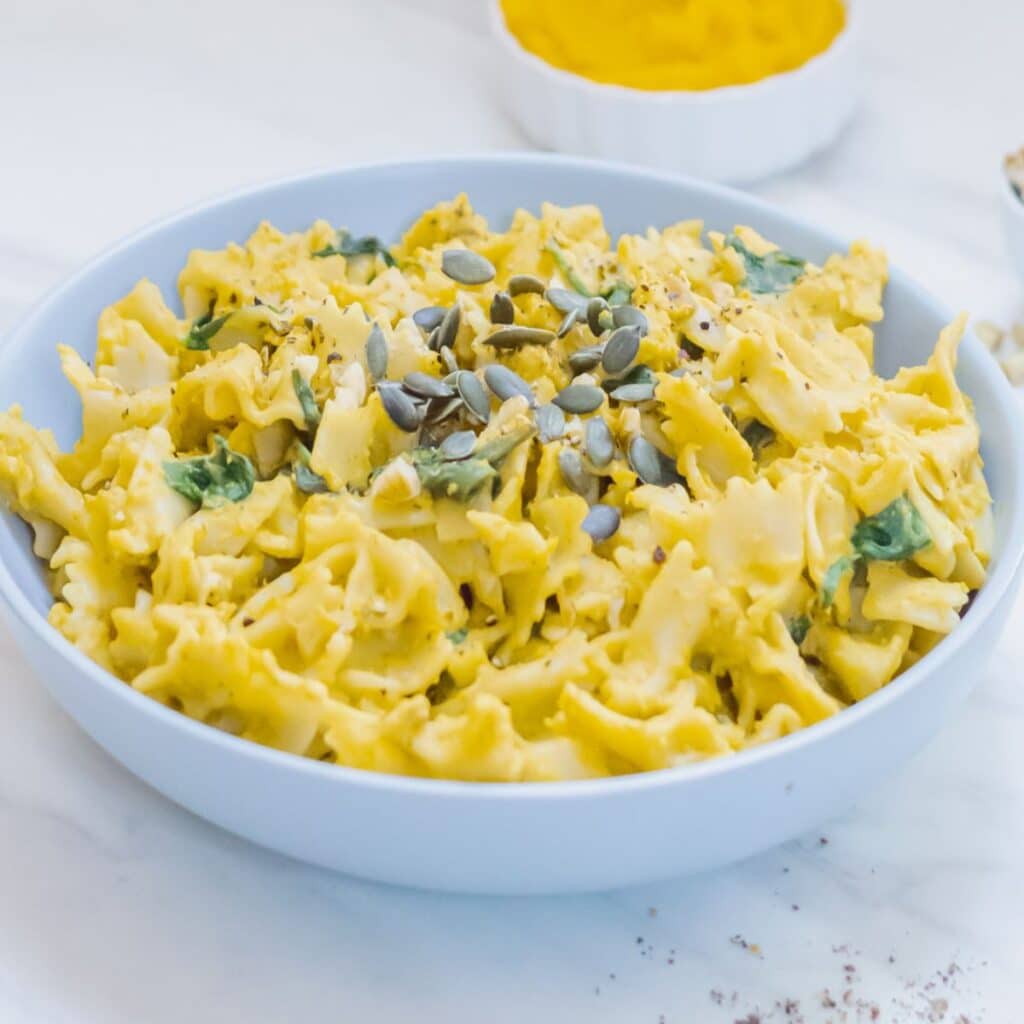 Pumpkin Pasta with Spinach and Walnuts - Flavours Treat