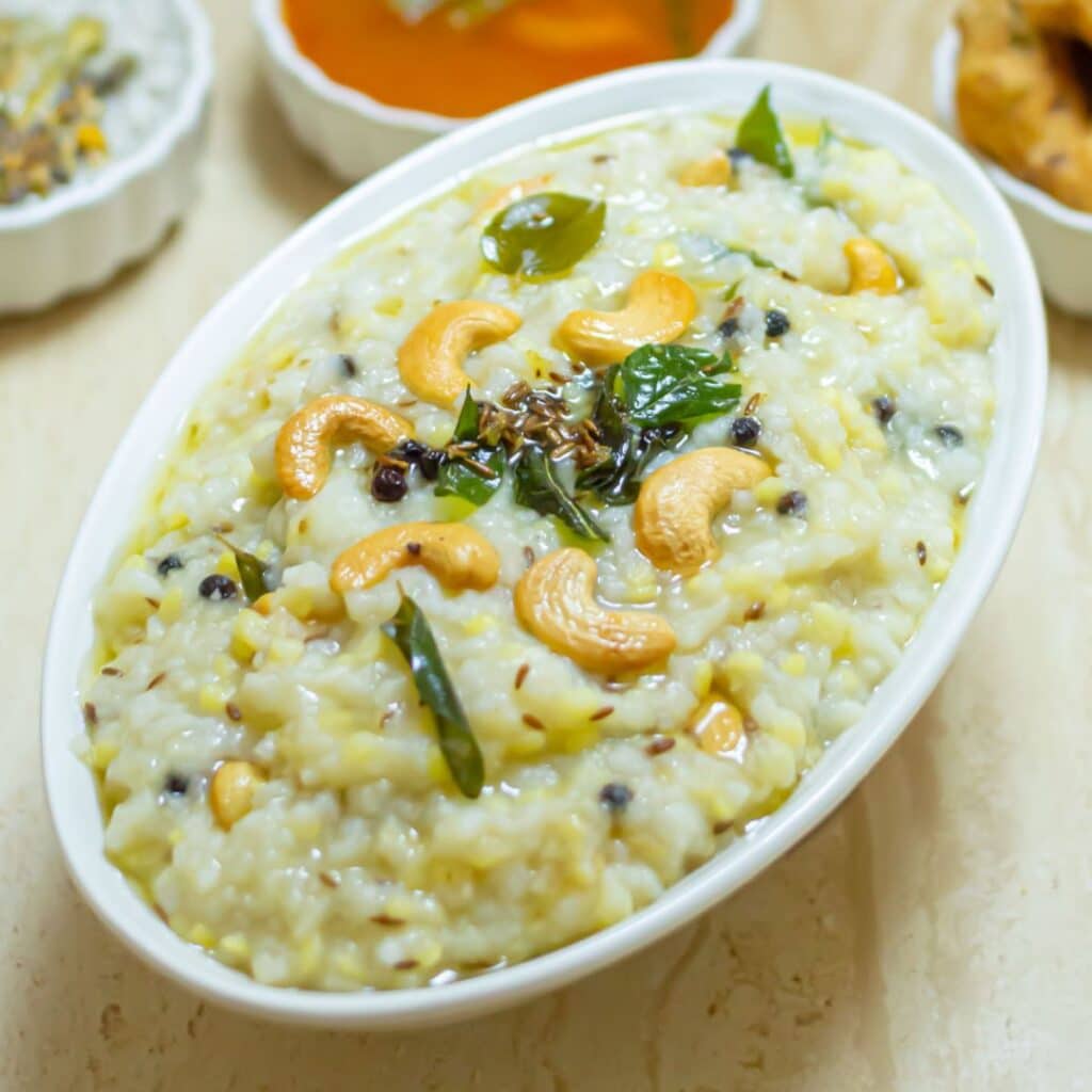 Instant Pot Ven Pongal Recipe - Flavours Treat
