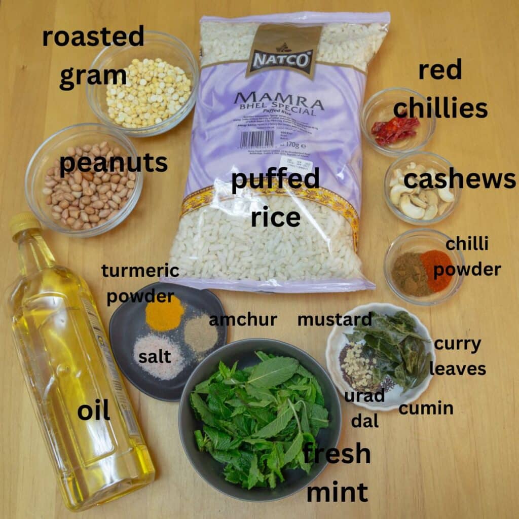 Mint Murmura Chivda (Spicy Puffed Rice) - Flavours Treat