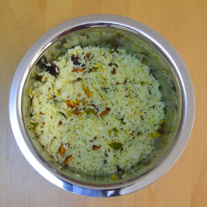 Raw Mango Rice with Leftover Rice - Flavours Treat