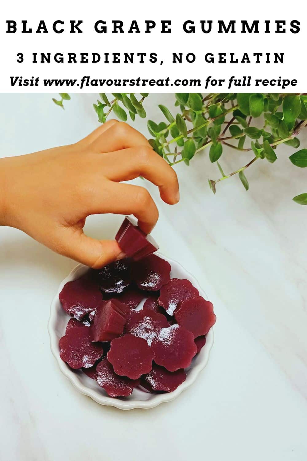 Black Grape Gummies - 3 Ingredients and No Gelatin - Flavours Treat
