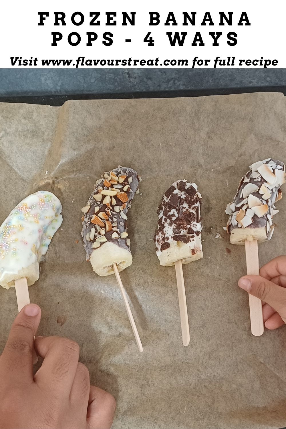 Frozen Banana Pops - 4 Ways - Flavours Treat